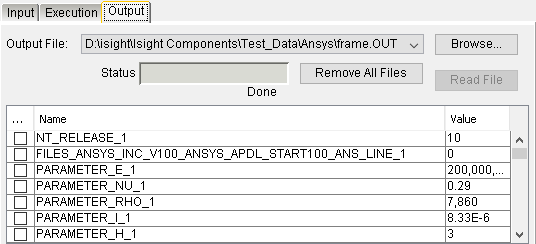 Selecting the Output File and Parameters
