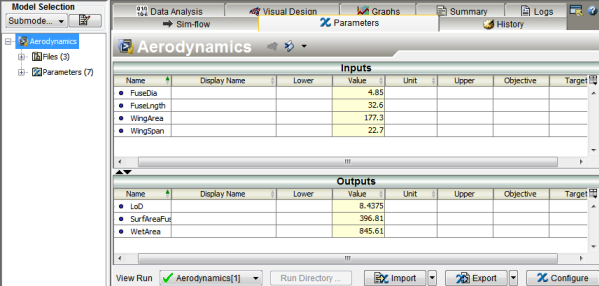 Executing the Aerodynamics Component and Viewing the Results